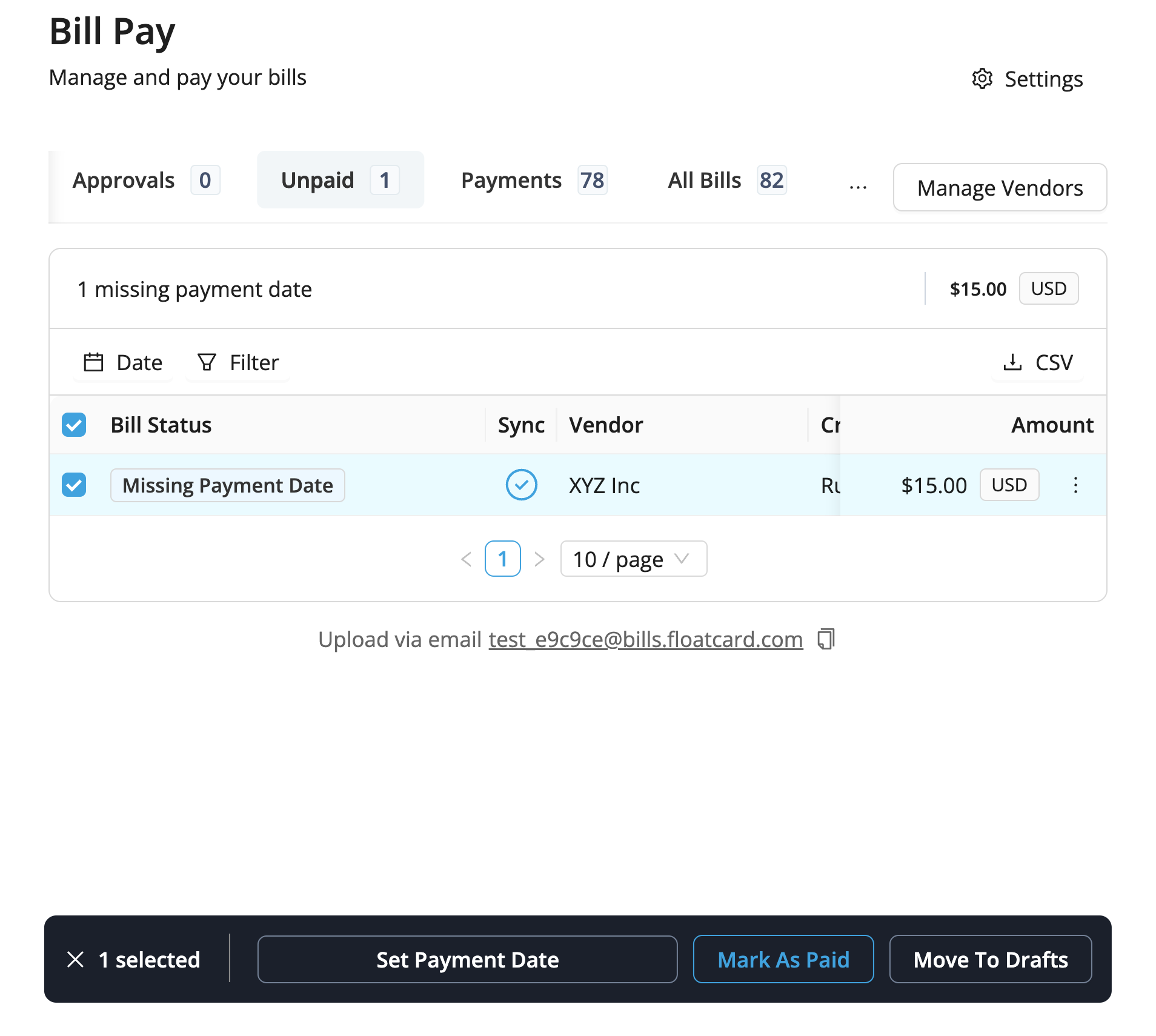 Marking Bills as Paid or Unpaid – Float Help Centre