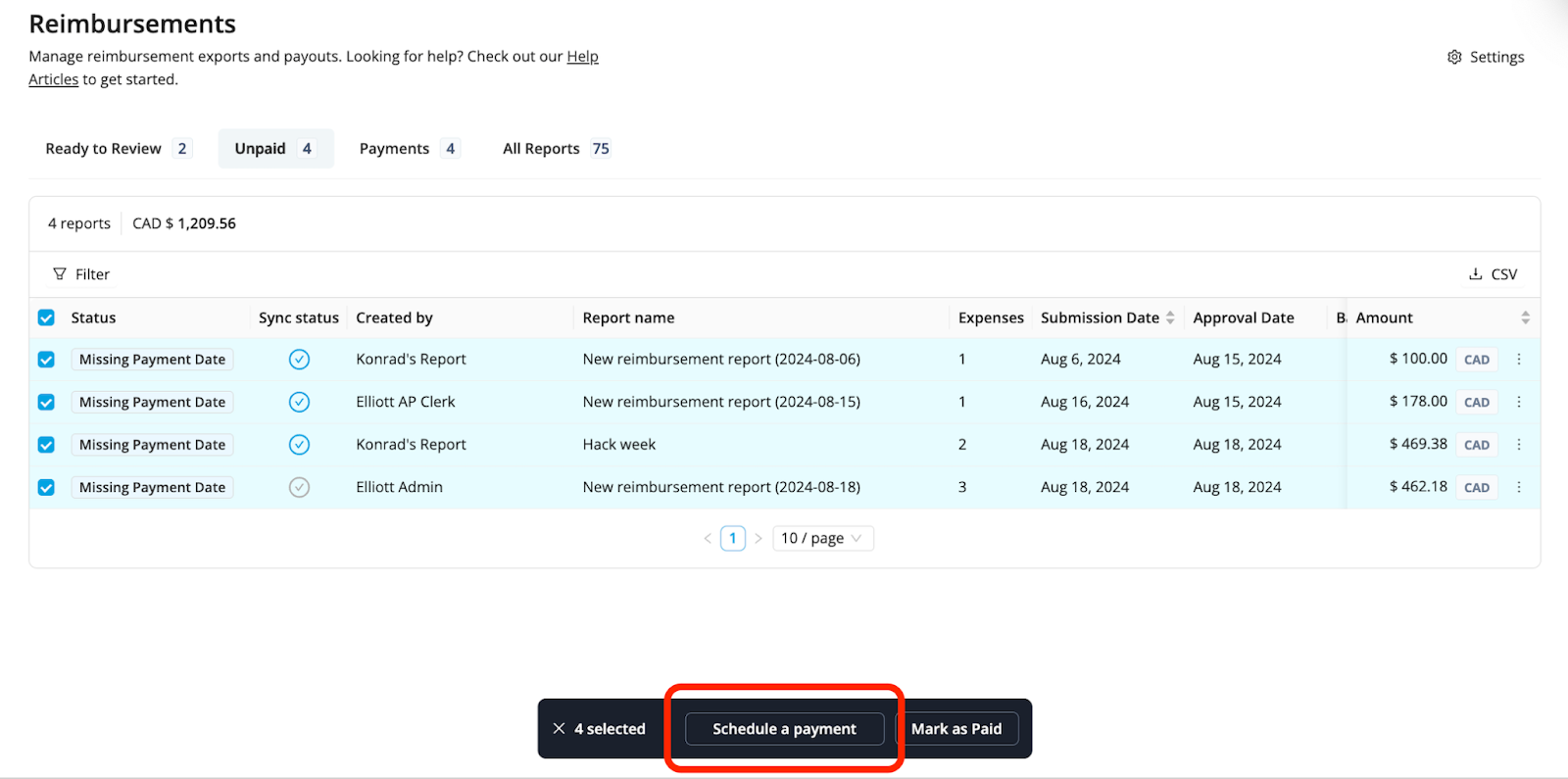 Batch Payments for Reimbursements – Float Help Centre